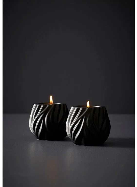 Morsø Stojánek na čajovou svíčku Flame (sada 2 ks) Black