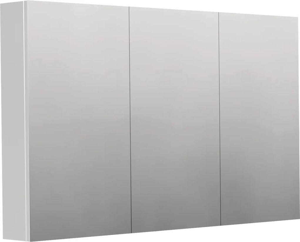 INTEDOOR Zrcadlová skříň BEE, 3 dveře, el. zásuvka, IP44, š. 120cm, bílá lesk