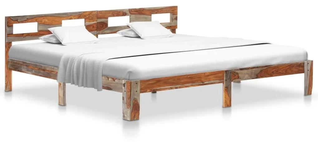 Rám postele masivní sheeshamové dřevo 200 x 200 cm,  288419