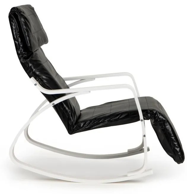 ModernHome Houpací křeslo černá/bílá, TXRC-04 WHITE/BLACK