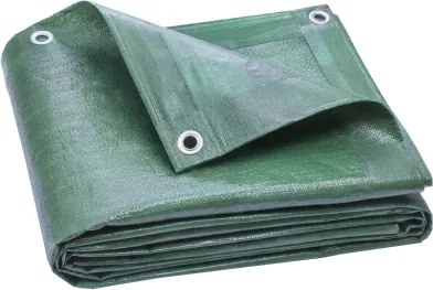 Outsunny nepromokavá venkovní plachta 6x8 m PE 90 g/m² s UV ochranou a zesílenými oky pro palivové dřevo, zahradní nábytek, zelená