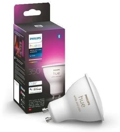 PH 8719514339880 Hue Bluetooth LED White and Color Ambiance žárovka Philips 8719514339880 GU10 4,3W 350lm 2000K-6500K RGB stmívatelná - PHILIPS (929001953111)