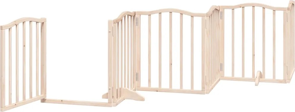 Zábrana pro psy s dvířky skládací 12 panelů 600 cm topol 3155586