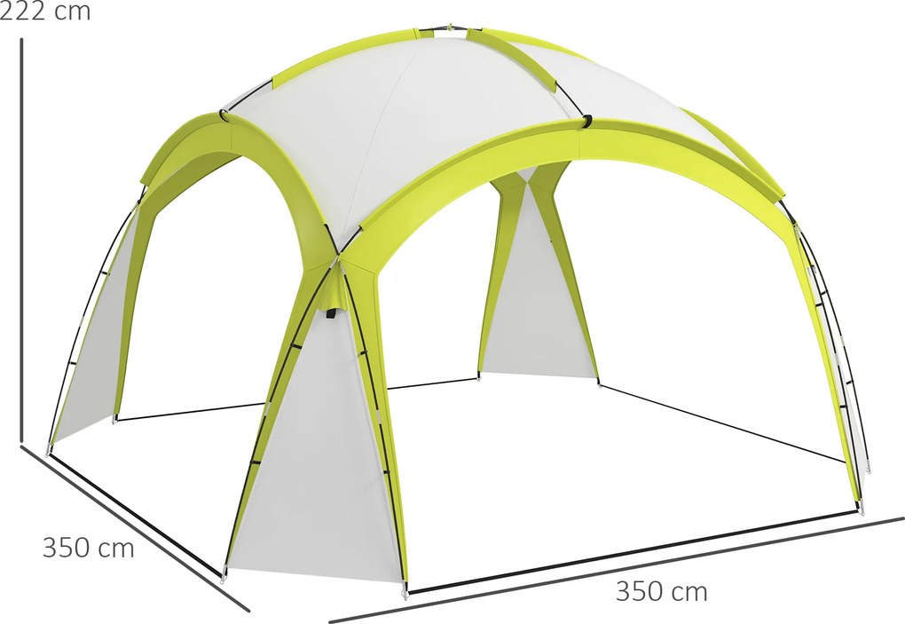 Přístřešek pro akce 3,5 x 3,5 m Pavilon s hákovými dveřmi Voděodolný zimní zahradní pavilon Zelený