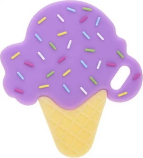BocioLand Silikonové kousátko Zmrzlinka - fialová