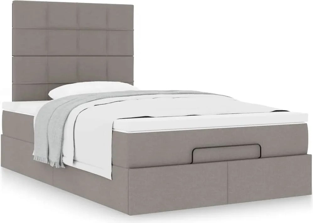 Osmanský rám postele s matrací taupe 120x200cm textil 3313151