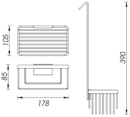 NIMCO Ki 14015H-26 - Nástěnná police do sprchy KIBO lesklý chrom