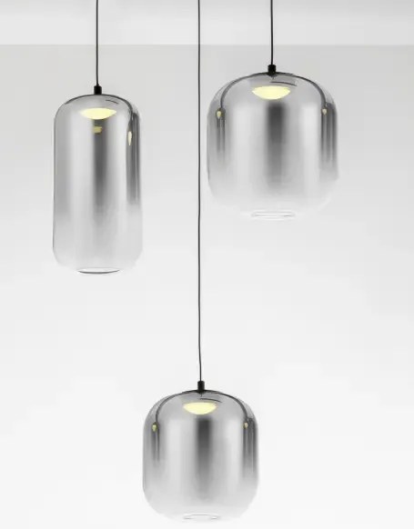 LED černo-šedý designový lustr Aelia 145