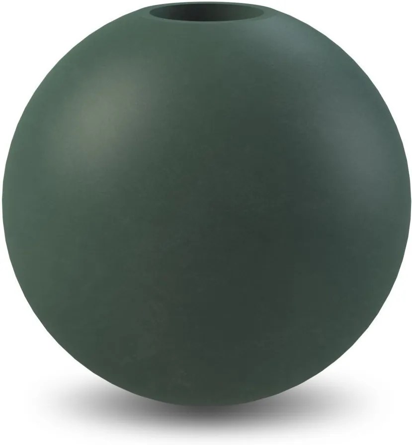 COOEE Design Dřevěný svícen Ball Dark Green 8cm, zelená barva, dřevo
