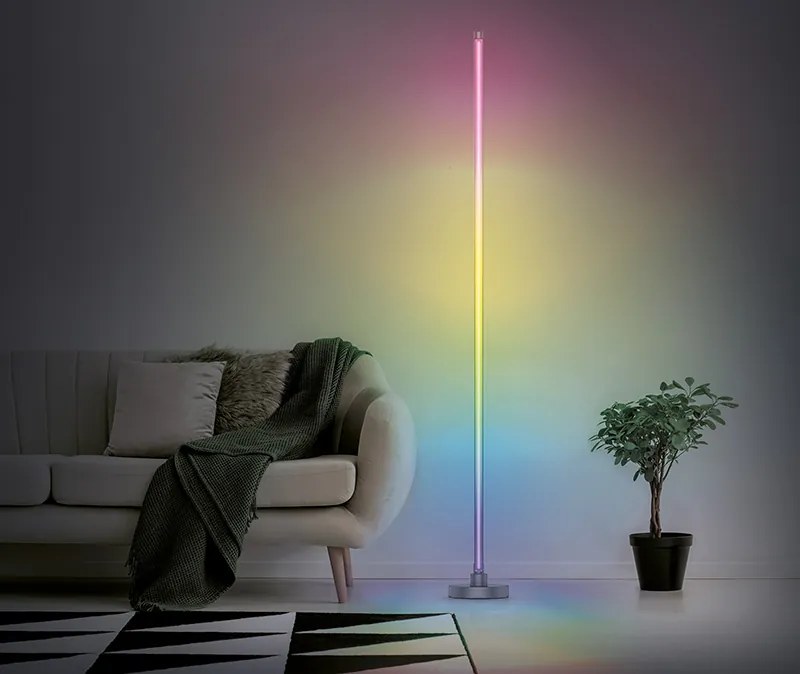 Solight LED smart stojací lampa Rainbow, wifi, RGB, CCT, 140cm