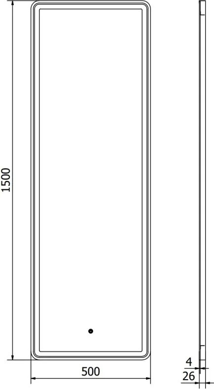 Mexen Coro koupelnové zrcadlo podsvícené 50 x 150 cm, LED 6000K, protimlhové, černý rám - 9817-050-150-611-70
