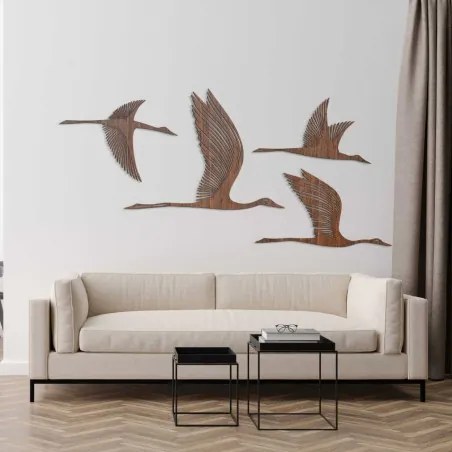 Moderní dřevění ptáci na zeď - Elegantní dekorace do interiéru| SENTOP HDF0525