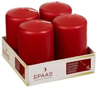 SPAAS Sada válcových svíček červená 5x8 cm 4 ks