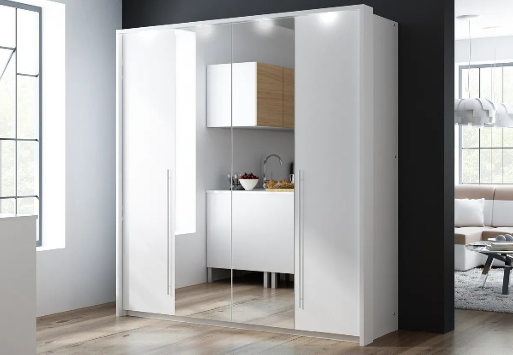 STO Šatní skříň BREMA 210 cm, Bílá