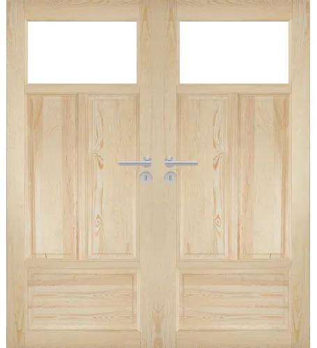 Archo - Dvoukřídlé dřevěné dveře dýhované z borovice Havana 105484