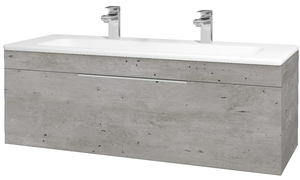 Dřevojas Koupelnová skříň ASTON SZZ 120 Varianta: N01 Bílá lesk / Úchytka T03 / D06 Ořech