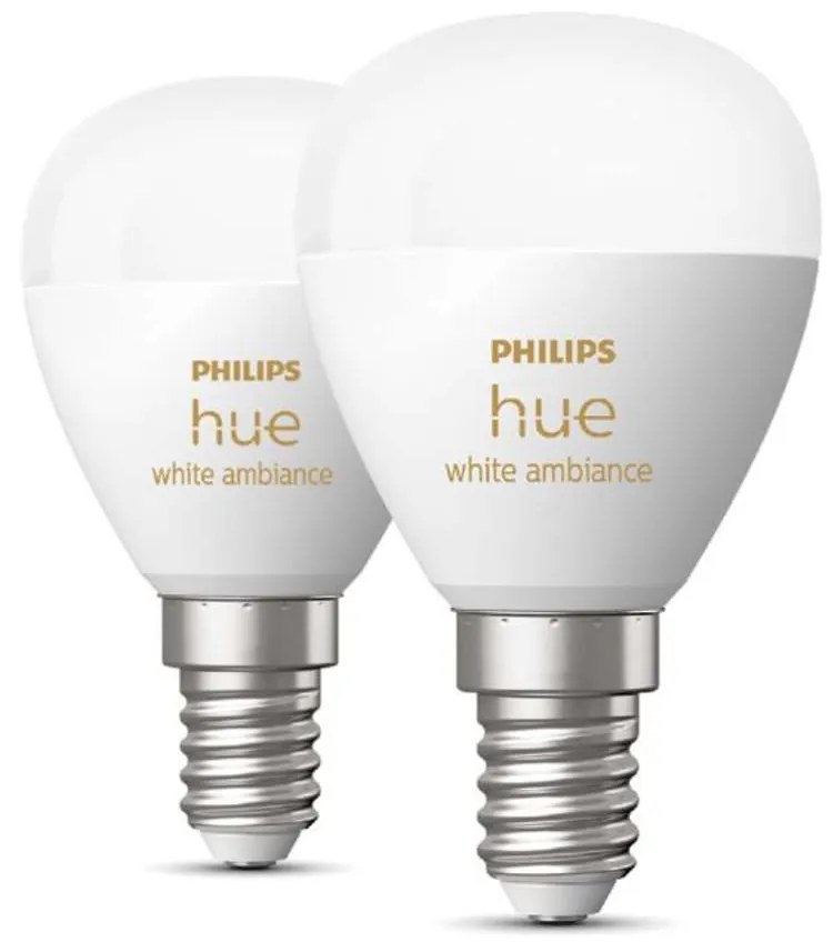 Philips Hue Smart žárovky - Chytrá LED žárovka E14, 5,1 W, stmívatelná, bílé světlo, 2 ks 929003573702