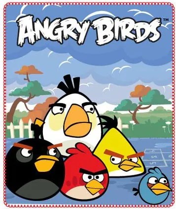 SUN CITY Fleecová / fleece deka Angry Birds angry 120x140