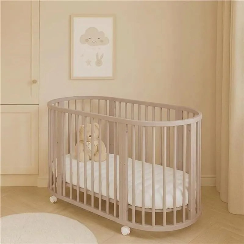 Dětská rostoucí postýlka 3v1 oválná + matrace New Baby kašmírová