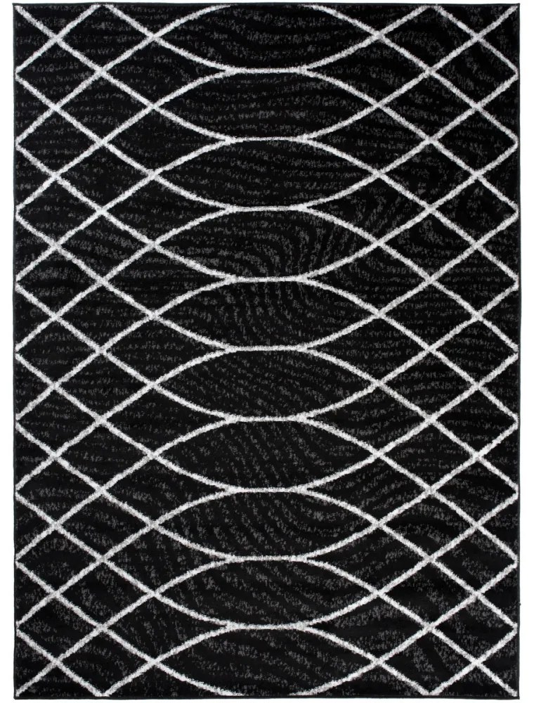Kusový koberec PP Boreas černý, Velikosti 120x170cm