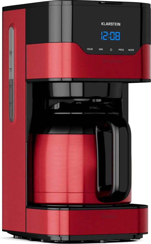 Klarstein Arabica, kávovar, 800 W, 1,2 l, Easy-touch control, stříbrno/černý