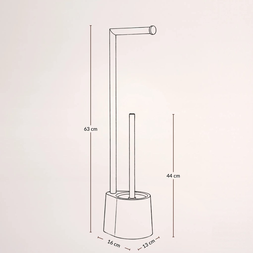 Stojan na toaletní papír a WC štětku STILK, černý, 63 cm