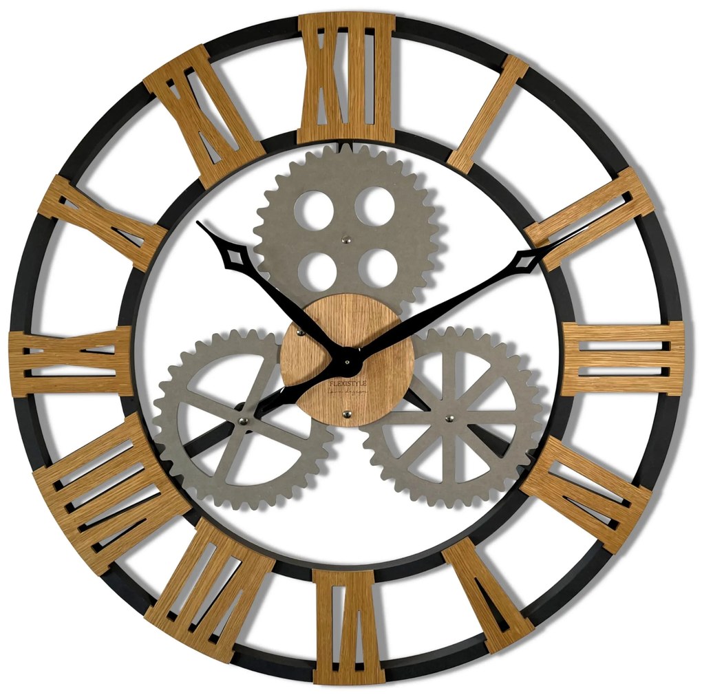 Unikátní nástěnné hodiny v industriálním stylu 80 cm