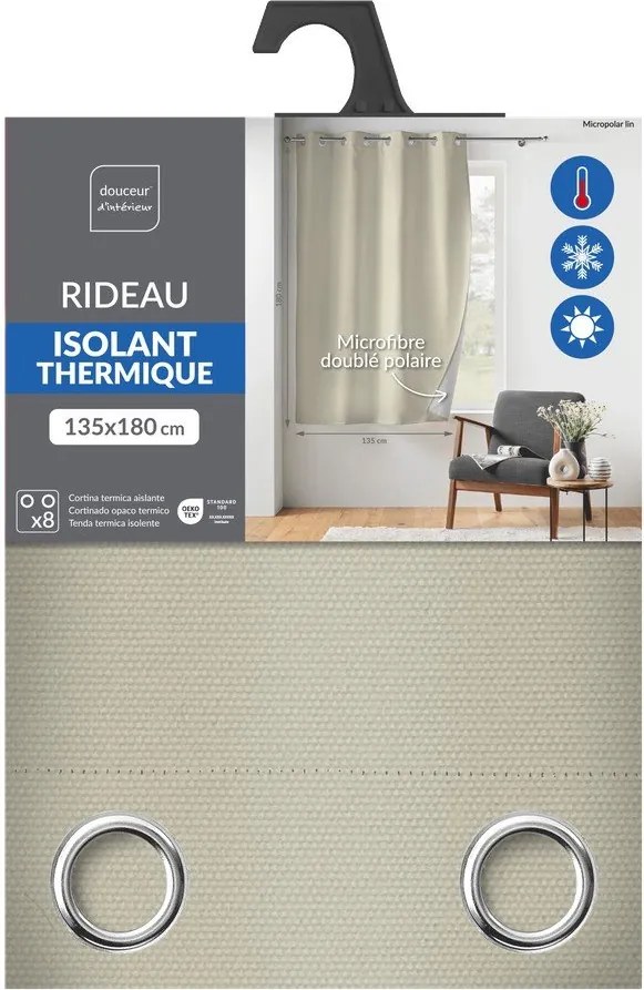 Béžový termo/dimout závěs z mikrovlákna 135x180 cm Micropolar – douceur d'intérieur