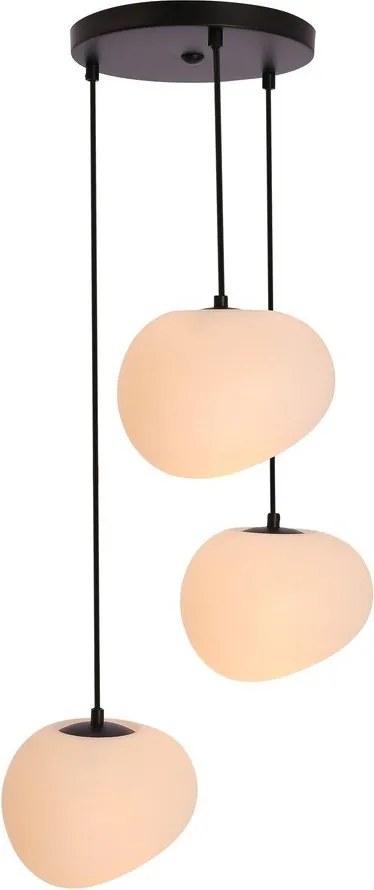 Černo-bílé závěsné svítidlo ø 42 cm Stones – Candellux Lighting
