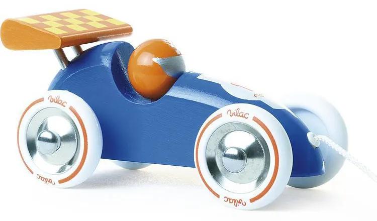 Vilac Tahací závodní auto modré s oranžovým křídlem