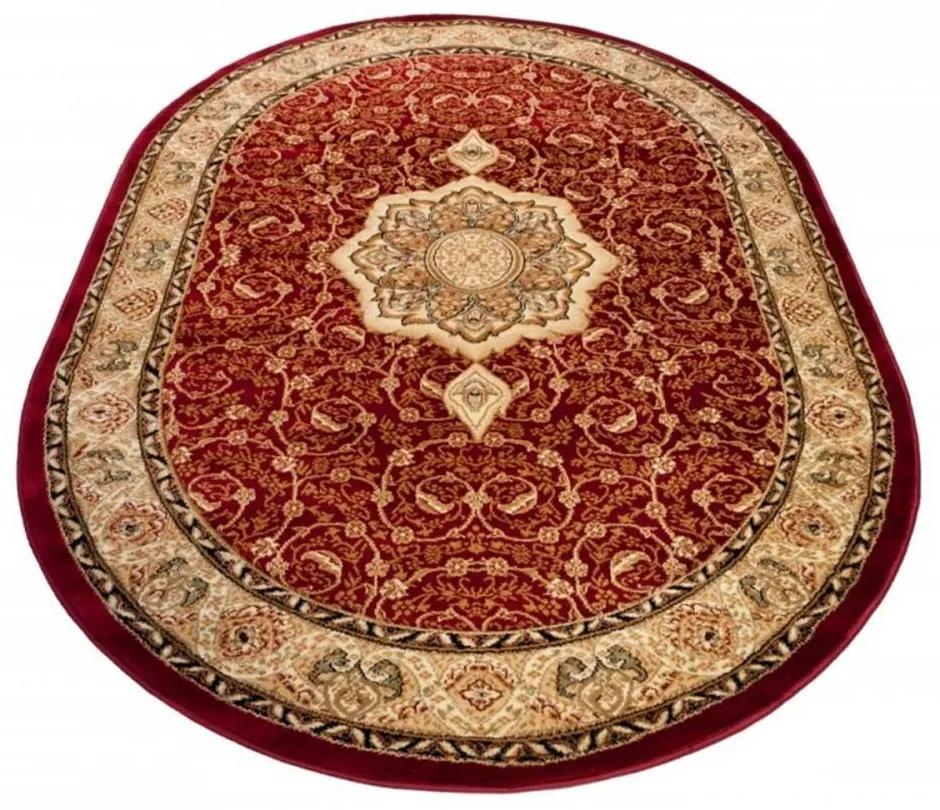 Kusový koberec klasický vzor 2 bordó ovál 160x220cm