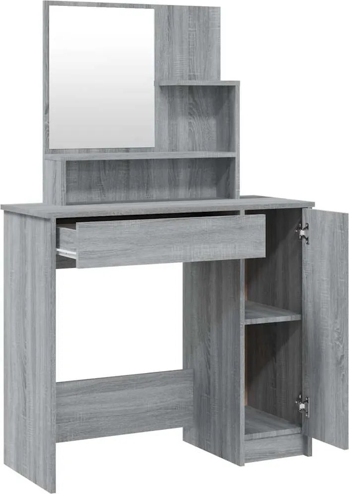 Toaletní stolek sada šedý sonoma 86,5 x 35 x 136 cm 3114153