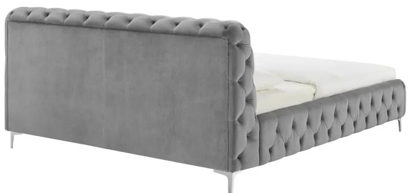 Designová postel Rococo 160 x 200 cm šedý samet