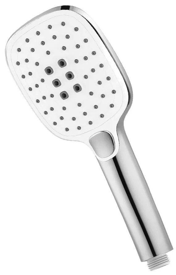 Mereo Mereo, Sprchový set s tyčí hranatý, bílá hlavová sprcha a třípolohová ruční sprchaí, bílý plast/chrom, CB95001SW2