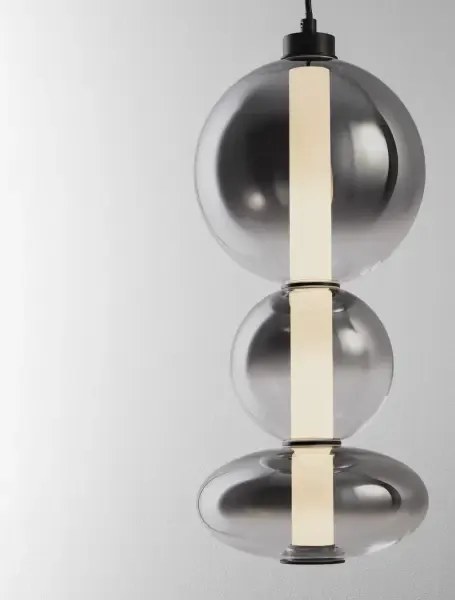 LED stmívatelné černé-šedé moderní svítidlo Bally