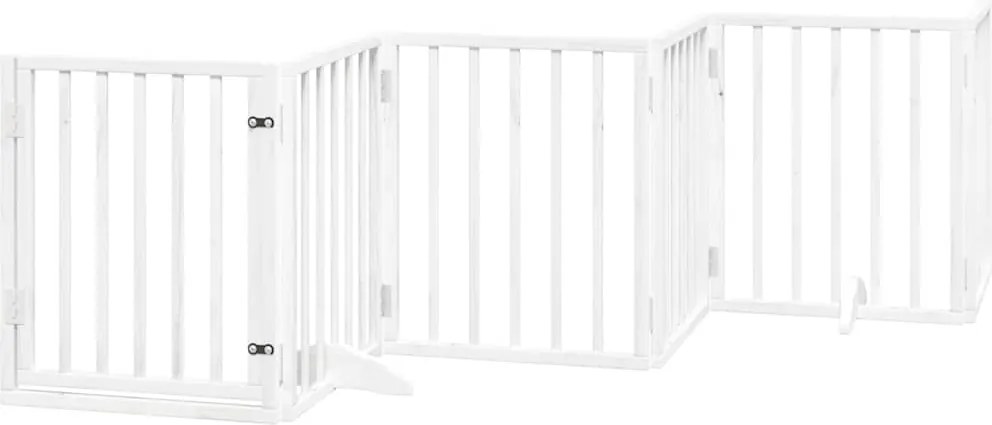 Zábrana pro psy s dvířky skládací 12 panelů bílá 600 cm topol 3155536