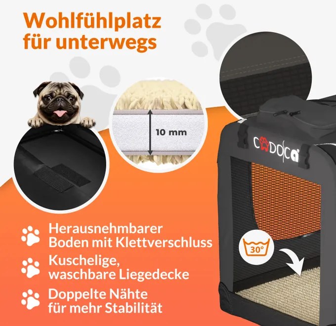 Skládací cestovní box pro psy XXL, antracitový 109444