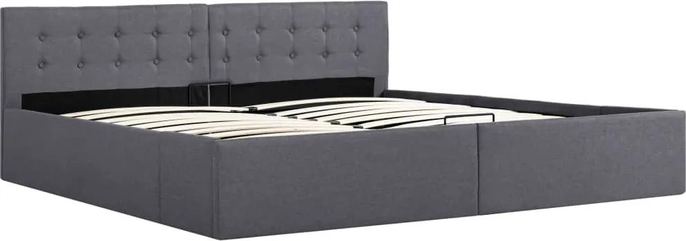 Rám postele Bend - s úložným prostorem - tmavě šedý textil | 180x200 cm