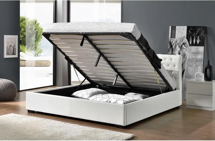 Postel s úložným prostorem, bíla, 180x200, DORLEN 2 NEW Kondela 0000242653