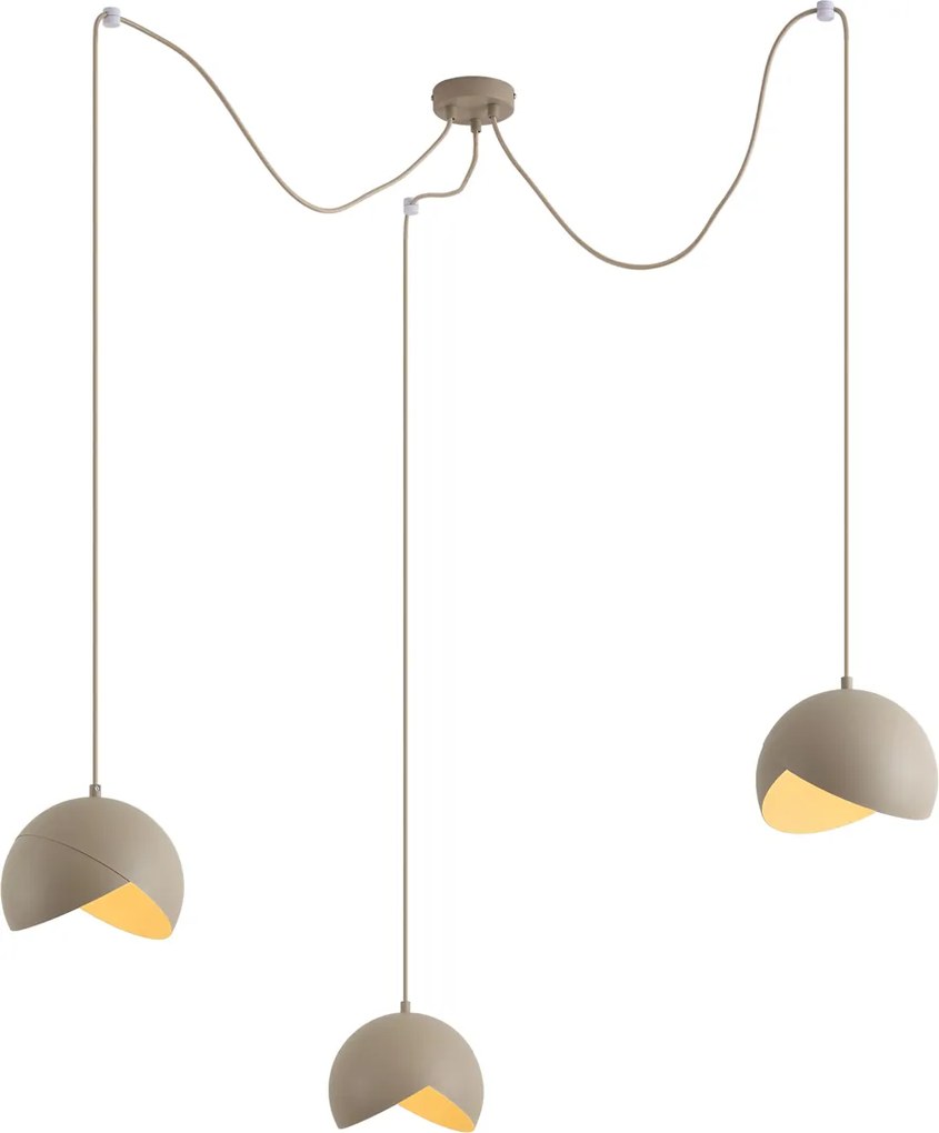 Designová závěsná lampa béžová s opálovým sklem 3-světlo - Tulip