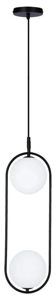 Černé závěsné svítidlo se skleněným stínidlem 18.5x15 cm Cordel – Candellux Lighting