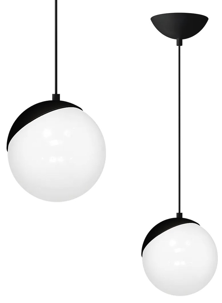 Závěsné svítidlo Sfera, 1x bílé skleněné stínítko, b
