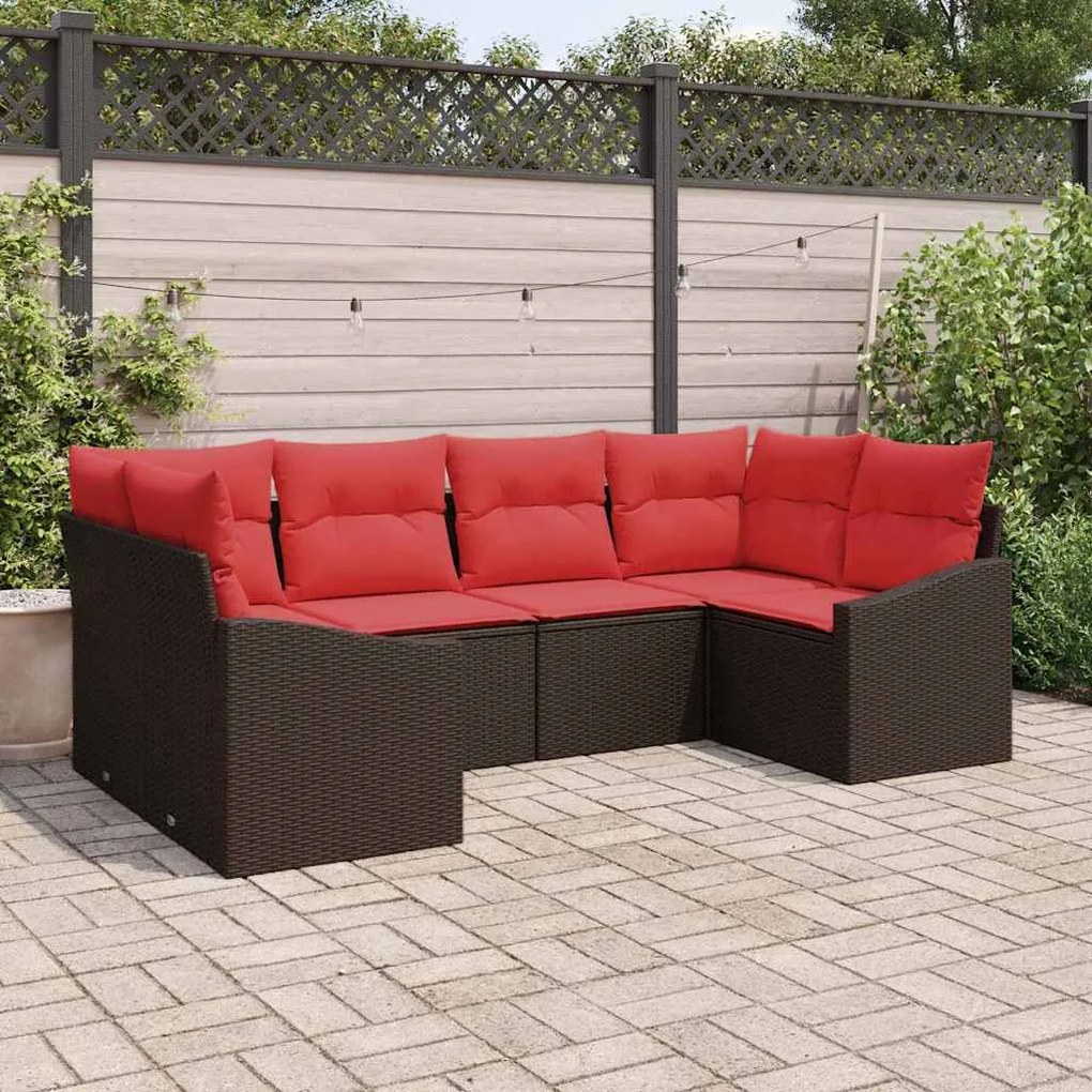 Set pohovek 6 ks Hnědá polyratan 3346864
