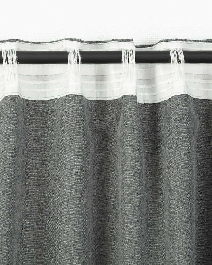 Hotový závěs BASIC s řasící páskou 140x300cm šedý denim