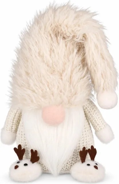 Vánoční figurka látkového skřítka béžová 48 cm