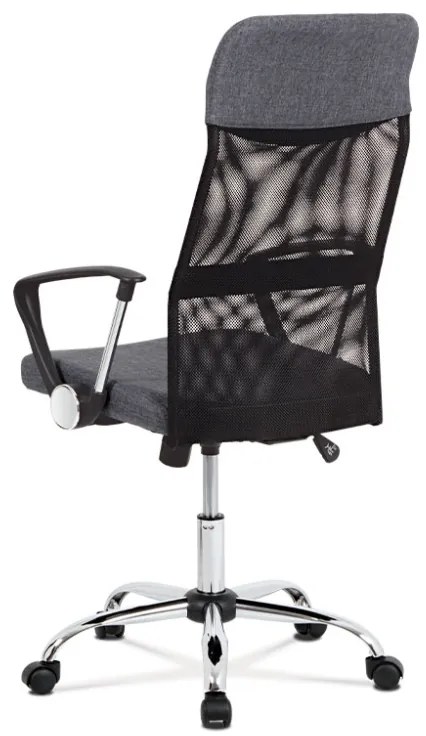 Autronic - Kancelářská židle, houpací mech., šedá látka + černá MESH, kovový kříž - KA-E301 GREY