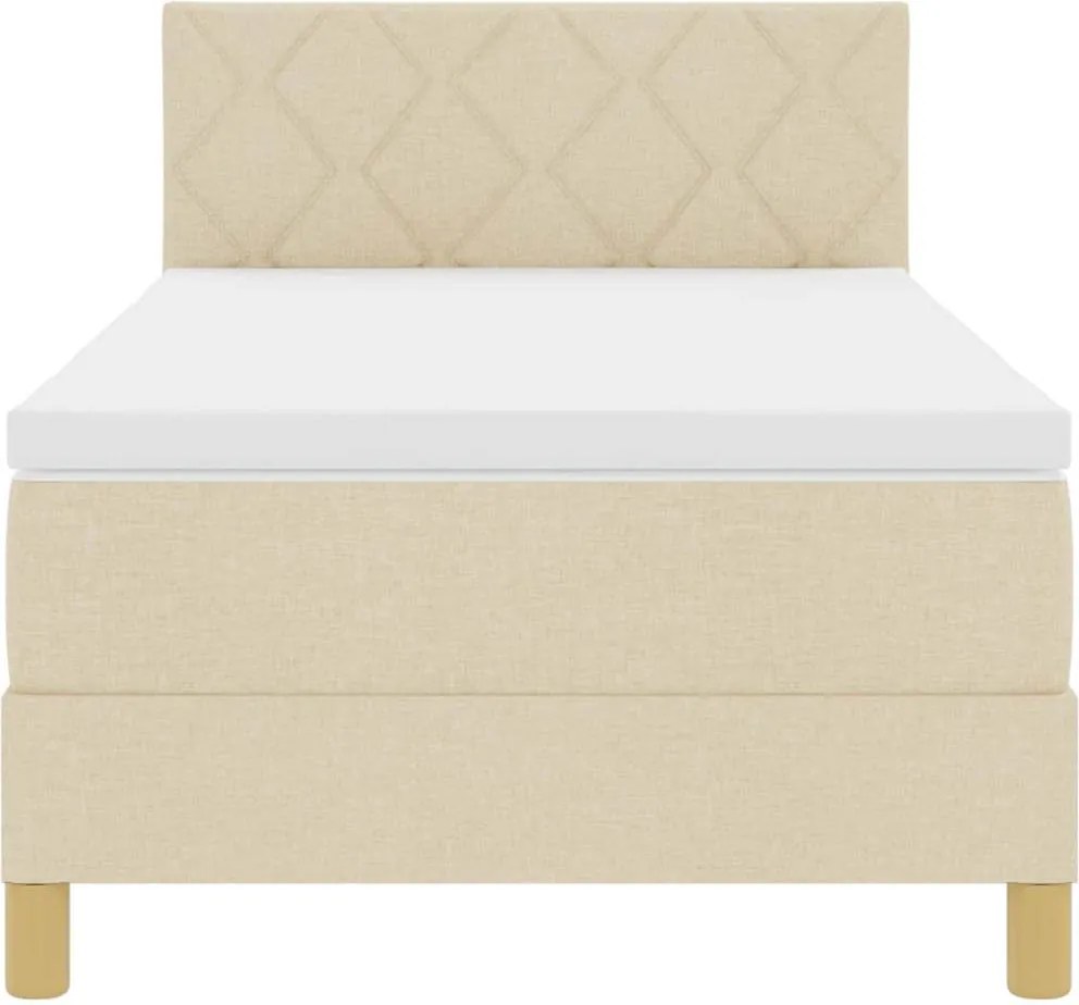 Postel s boxspringem s polštářem Krémová 100 x 200 cm textil 3338977