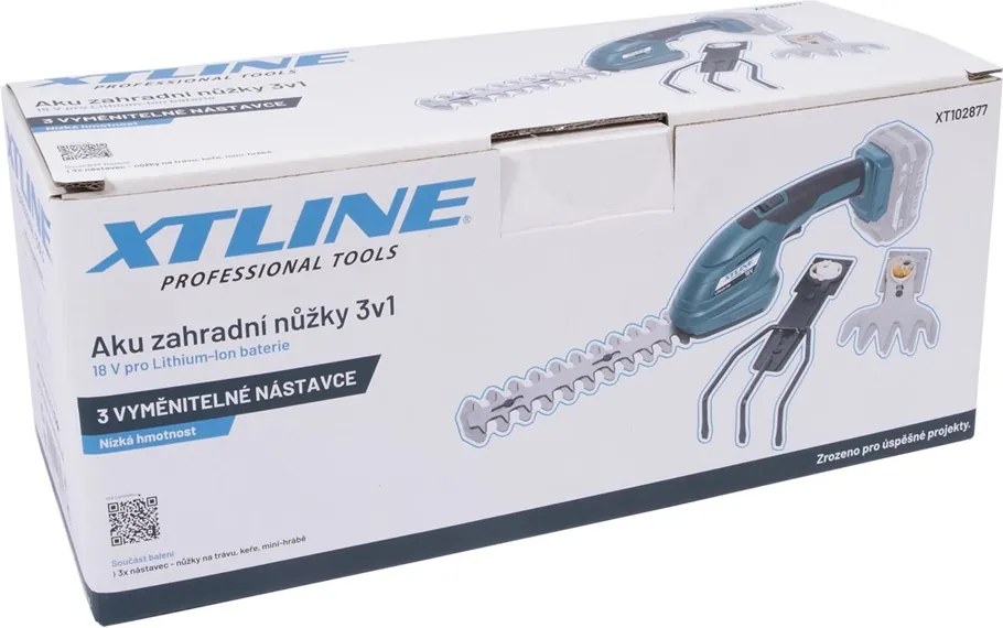 Aku nůžky na trávu XTLine XT102877, 3v1, 18 V