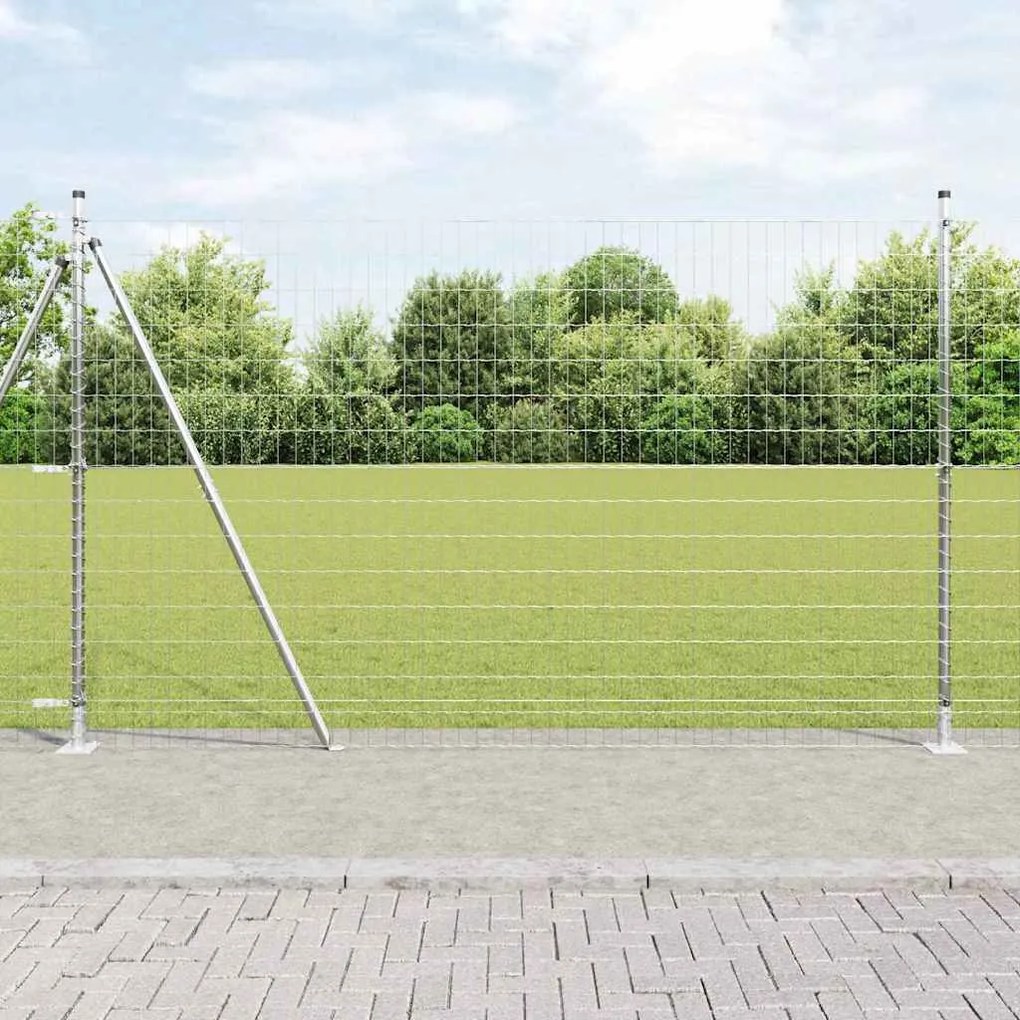Zahradní euro plot s betonovým základem 10 x 1,4 m Stříbrná 3351002