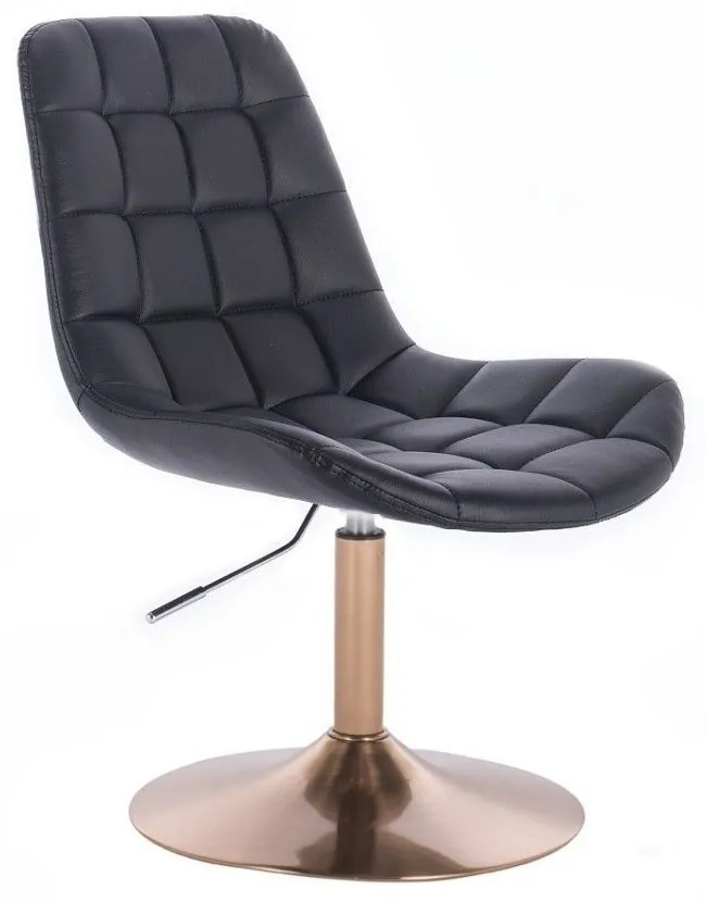 LuxuryForm DESIGN Otočná židle PARIS na zlatém talíři - černá